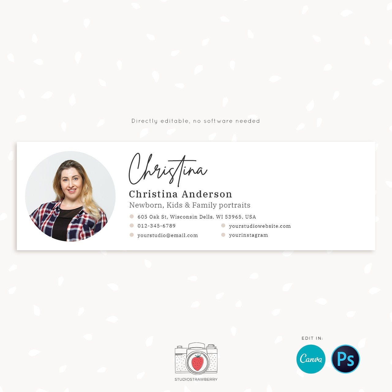 Email Signature Template Canva Email Signature Canva Banner Etsy