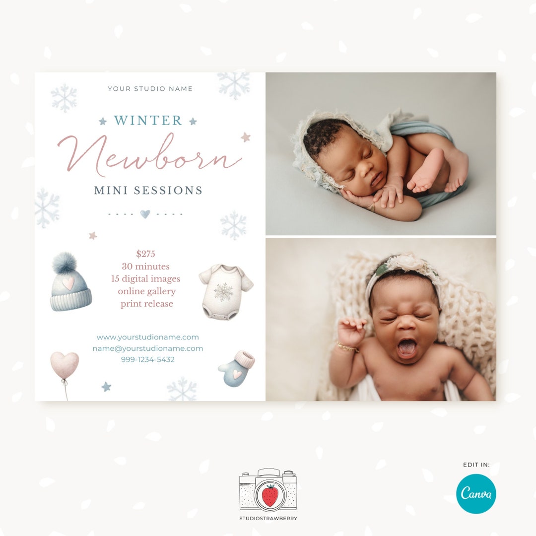 Winter Newborn Mini Sessions Template, Winter Baby Photo Sessions ...