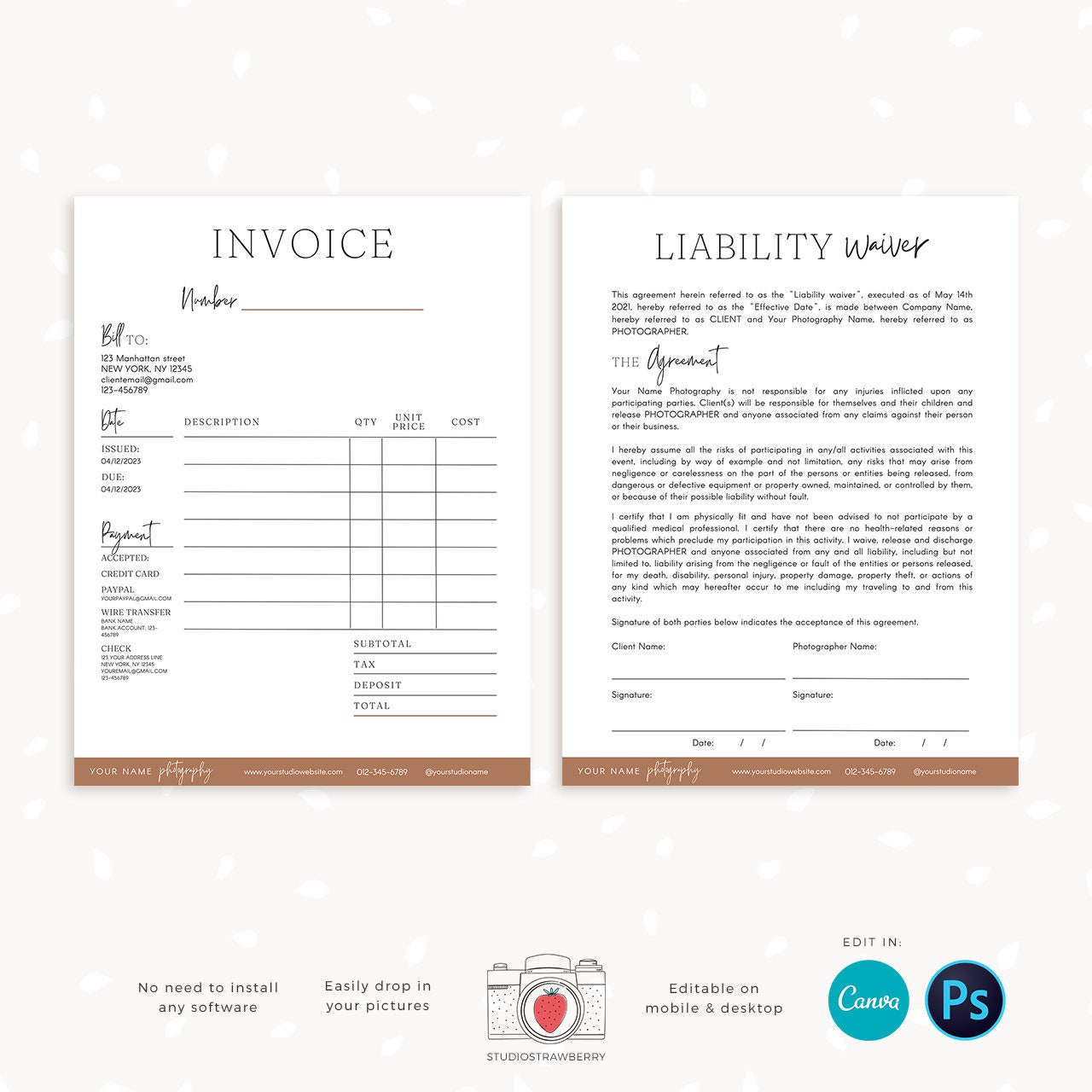 Photography Business Forms Bundle Photography Forms Template - Etsy