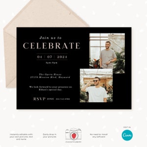 2024 Guy Graduation Announcement, Graduation Announcement Boy, Senior ...