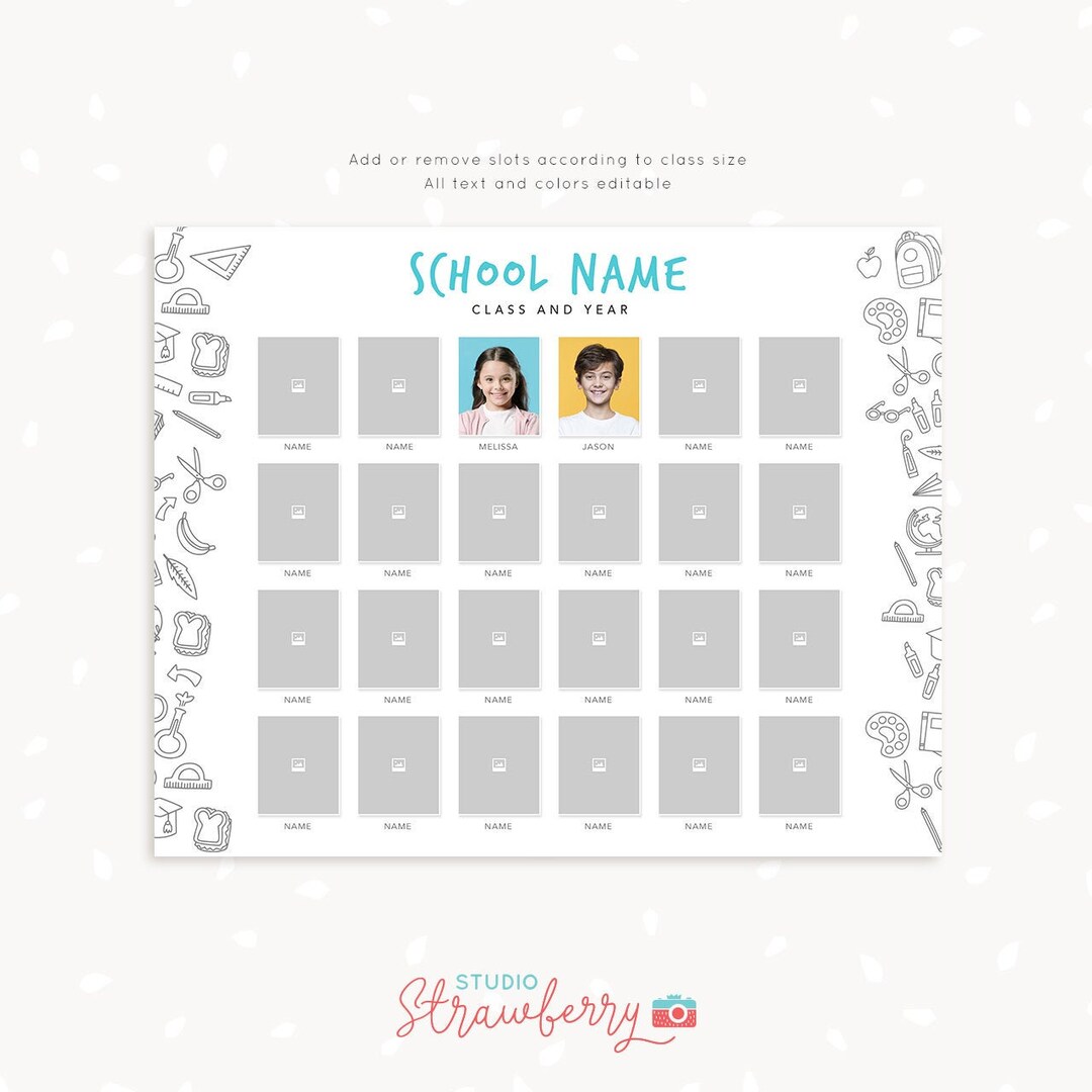 School Composite Template, 8x10 School Composite, Photo Composites ...