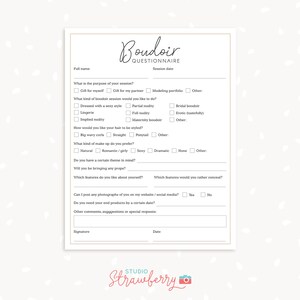 Boudoir Photography Forms Bundle, Boudoir Template, Boudoir Forms ...