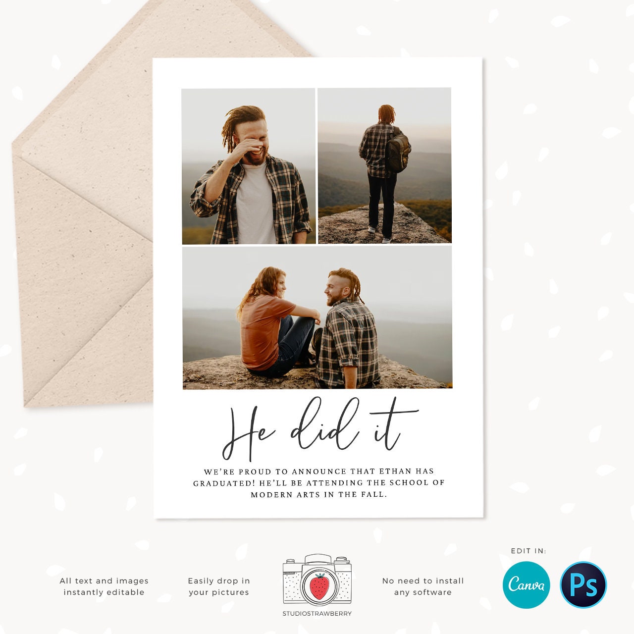 Guy Graduation Announcement, Graduation Announcement Boy, Senior ...