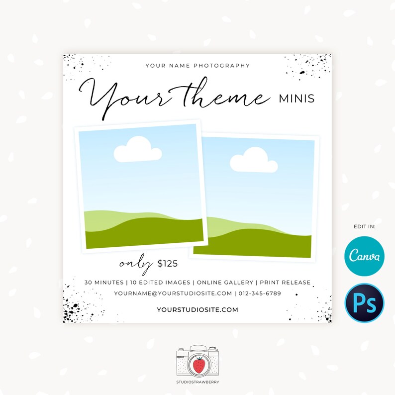 Mini Session Template Canva Photoshop Mini Session - Etsy