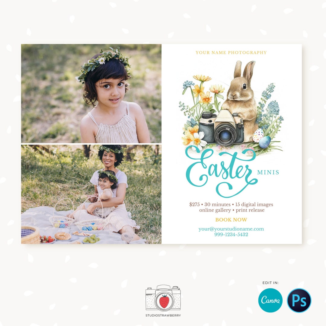 Easter Mini Session Template, Easter Marketing Board, Easter Minis ...