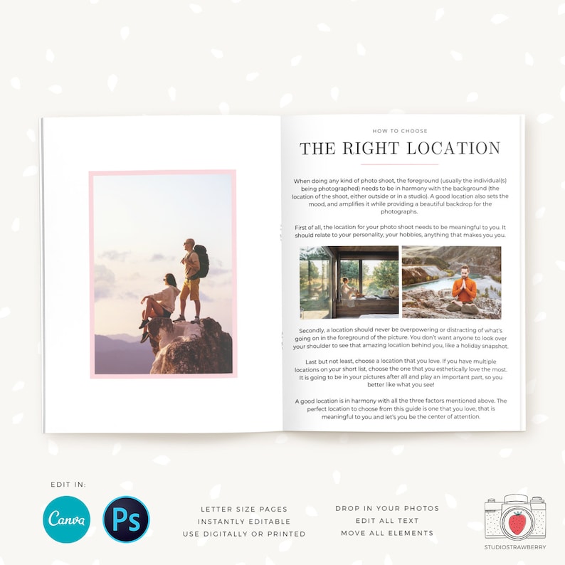 Location Guide Template Photography Magazine Welcome Guide - Etsy