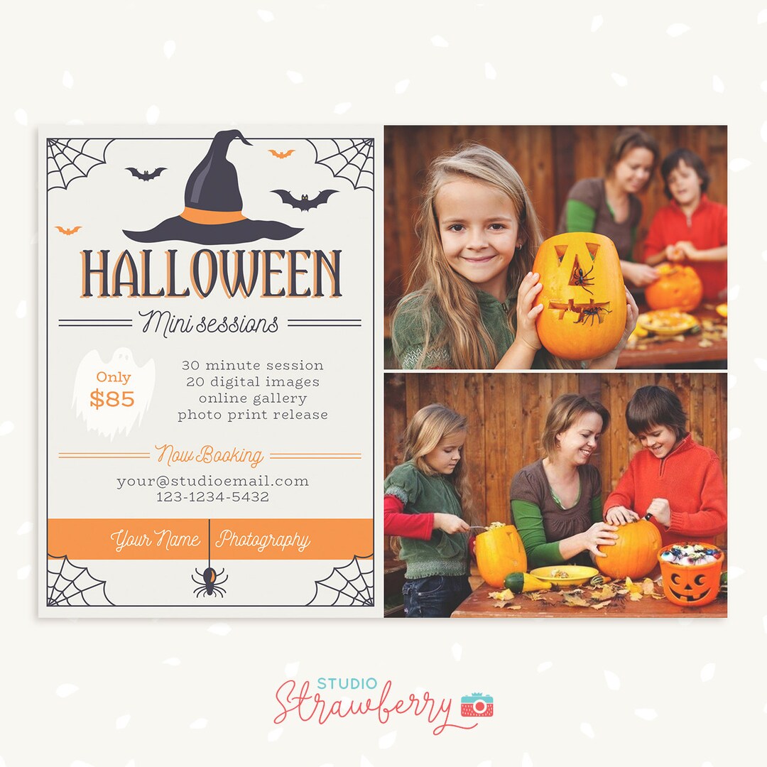 Halloween Mini Sessions Template, Halloween Marketing, Spooky, Fall ...