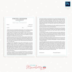 Photography Business Forms Bundle, Photo Session Agreement, Business ...