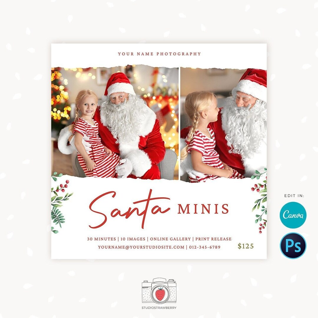 Santa Mini Session Template, Santa Mini Template, Santa Mini Sessions ...