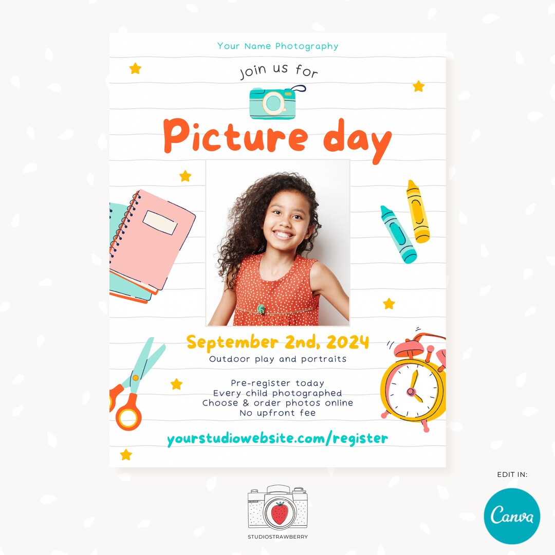 School Picture Day Template, School Photo Day, School Picture Flyer ...