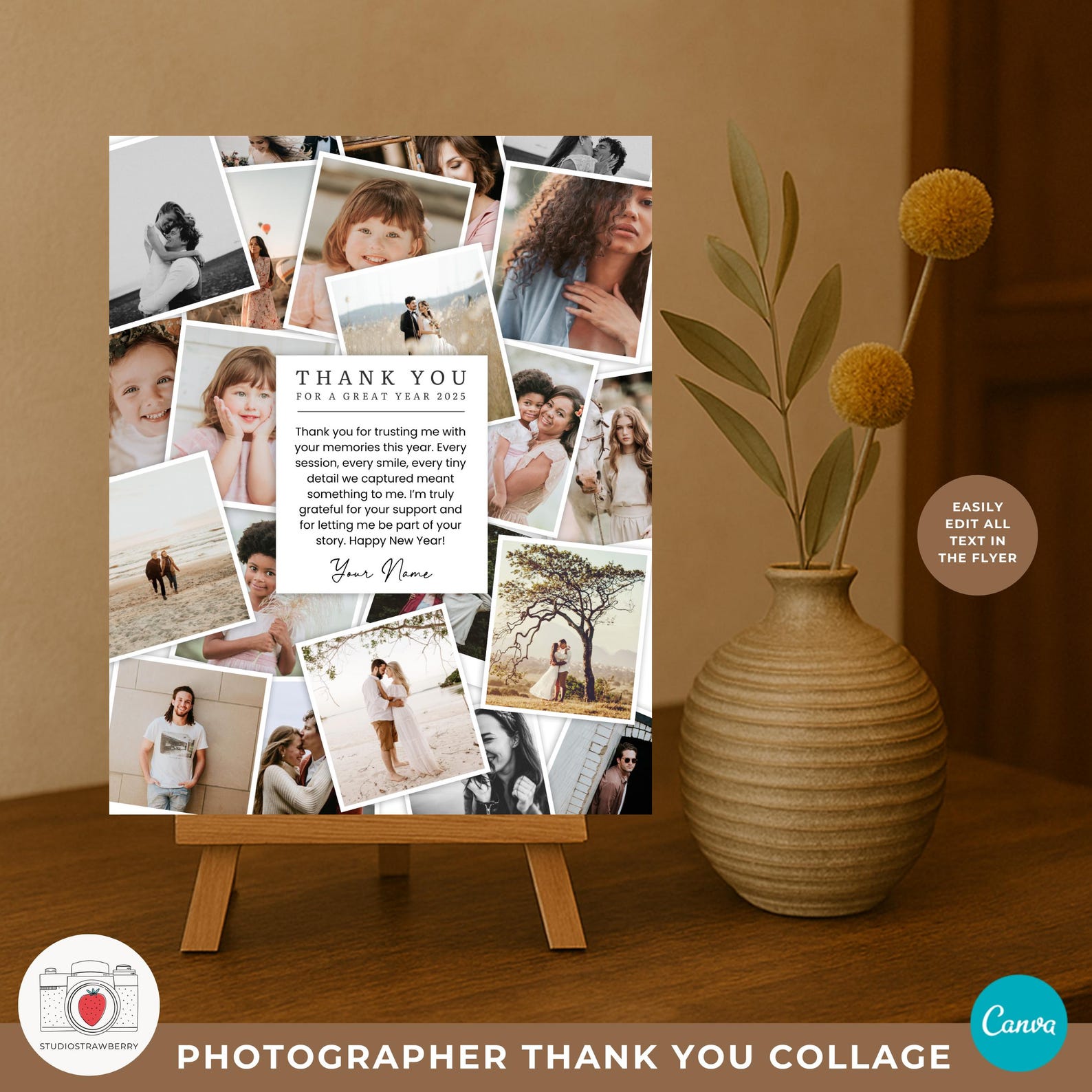 Photographer Thank You Collage, End of Year Client Photo Card, Polaroid ...