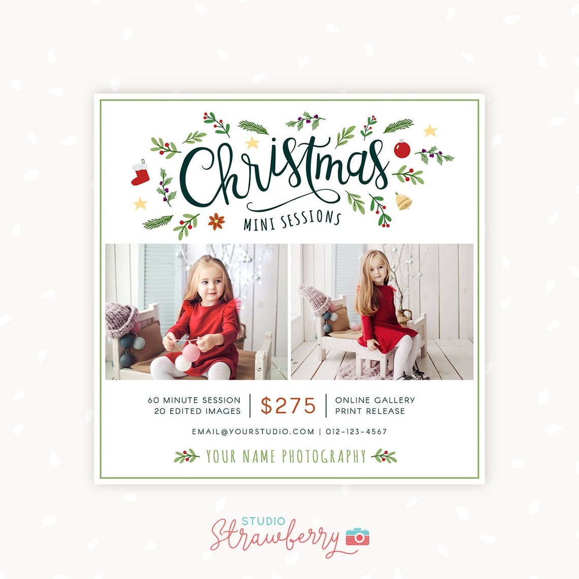 Christmas Mini Session Template, Holiday Mini Session Template ...