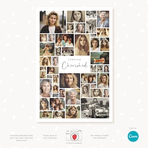 Editable Funeral Photo Collage Template | Memorial Picture Display ...