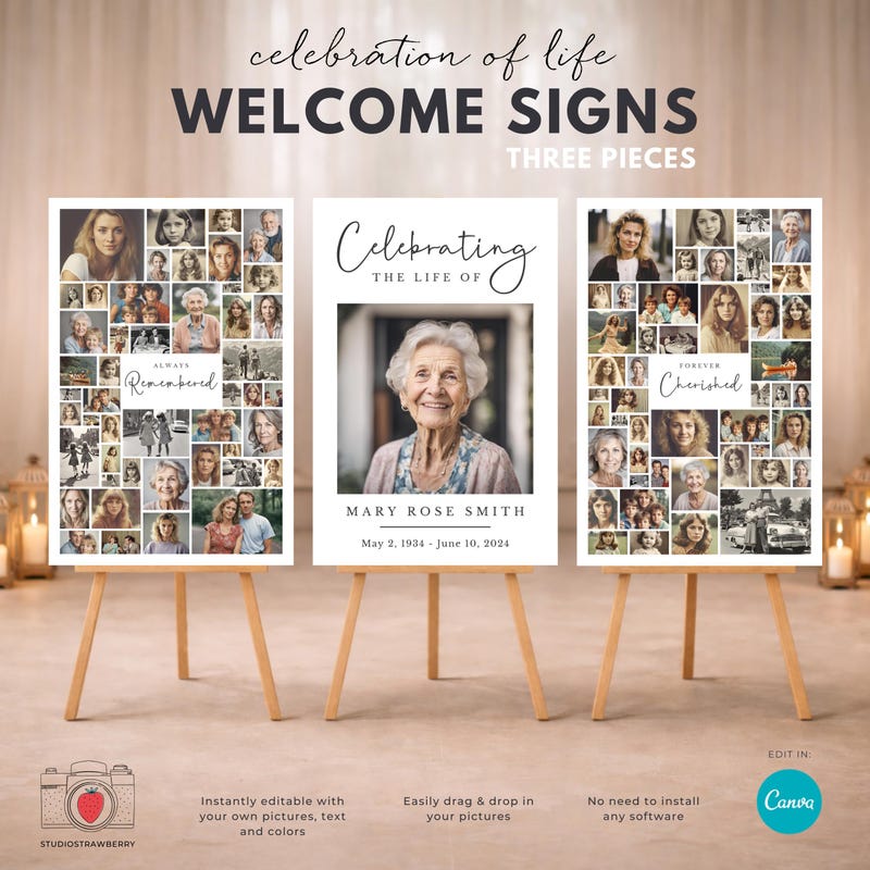 Funeral Memorial Posters - Etsy