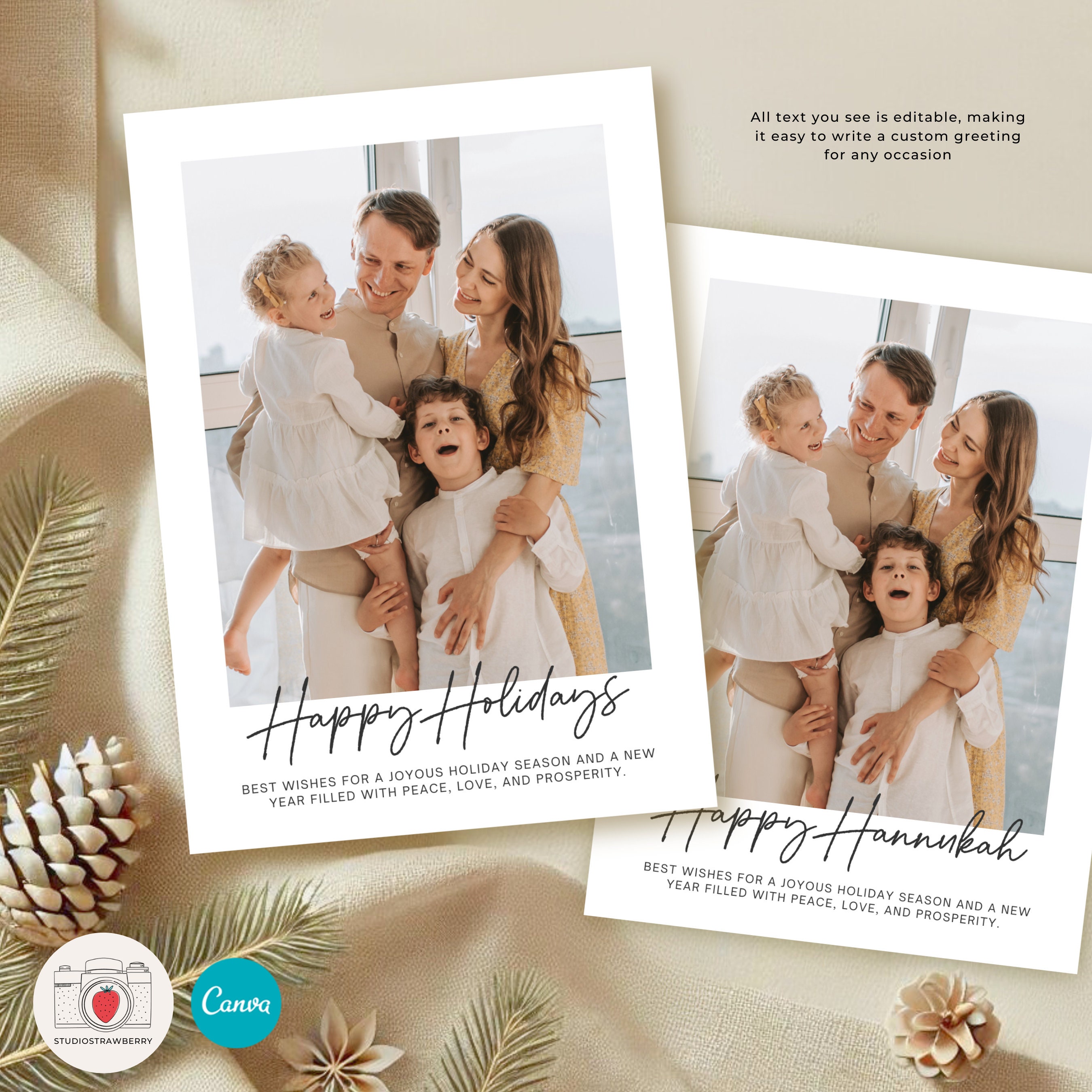 Year in Review Photo Card | Editable Holiday Collage Card ...