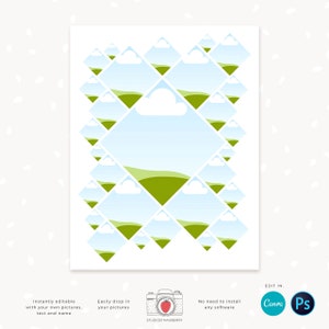 Diamond Shape Photo Collage, Diamond Collage Template, Photo Collage ...