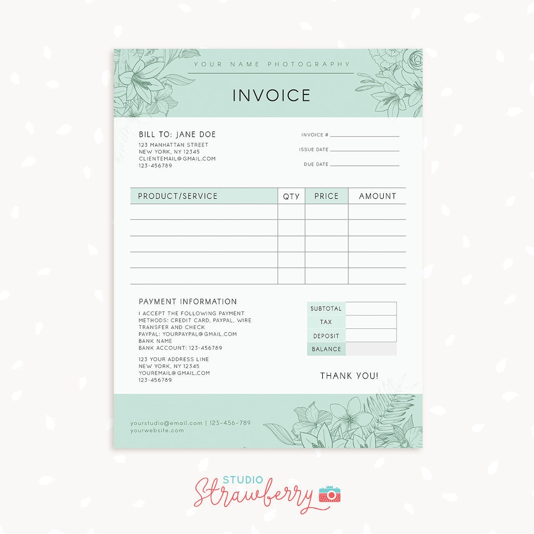 Invoice Template, Photography Invoice, Business Invoice, Receipt ...