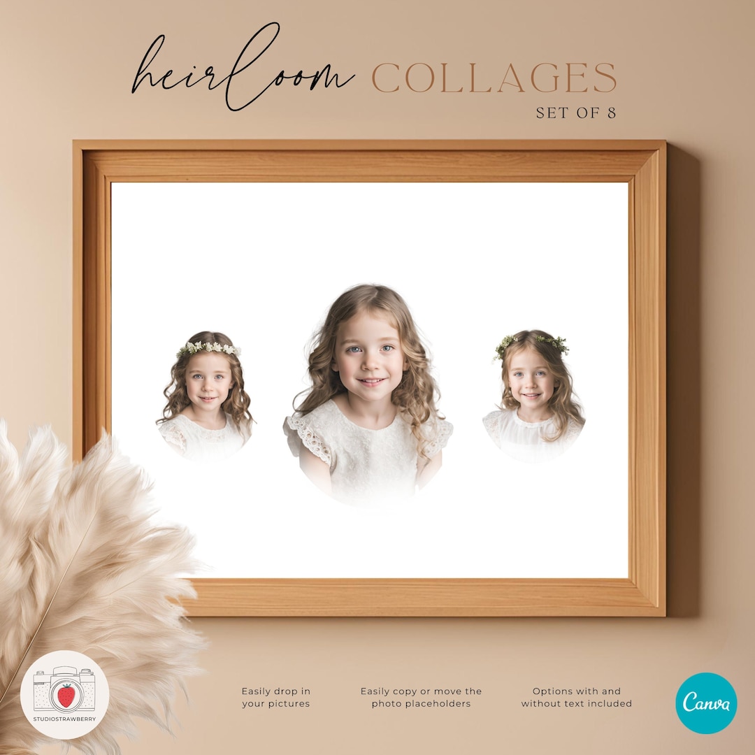 Editable Heirloom Photo Collage Template Set | Heirloom Composite ...