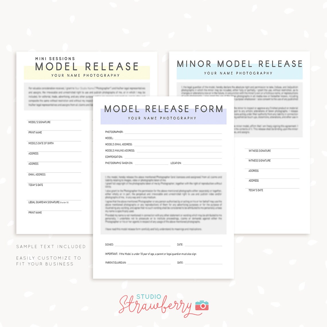 Model Release Form, Photography Forms, Model Release Forms for ...