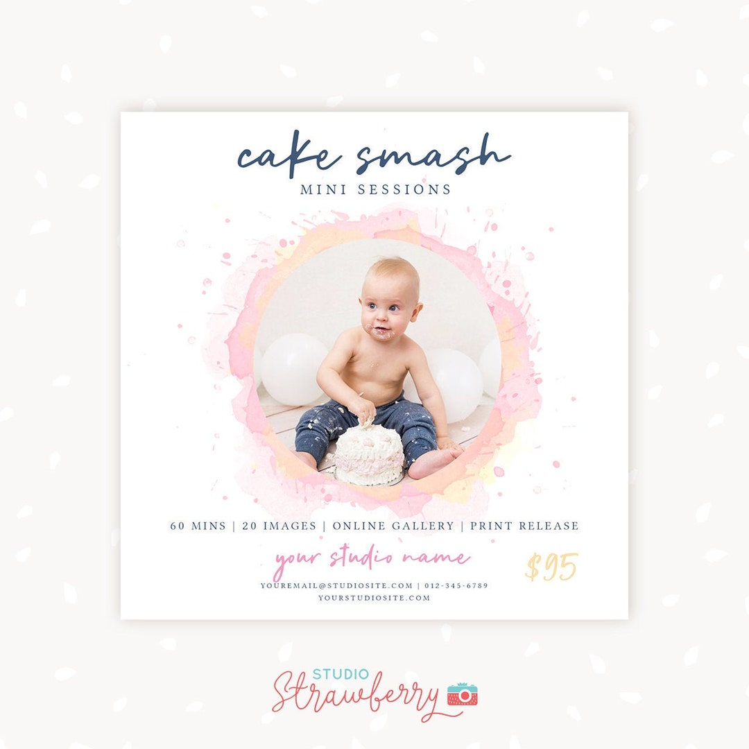 Cake Smash Mini Session Template Cake Smash Session - Etsy Canada