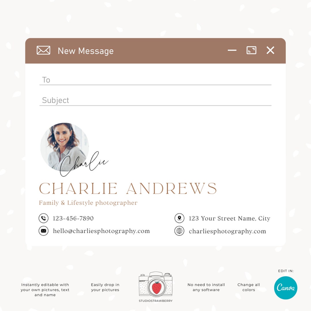 Editable Email Signature Template for Photographers + Other Businesses ...