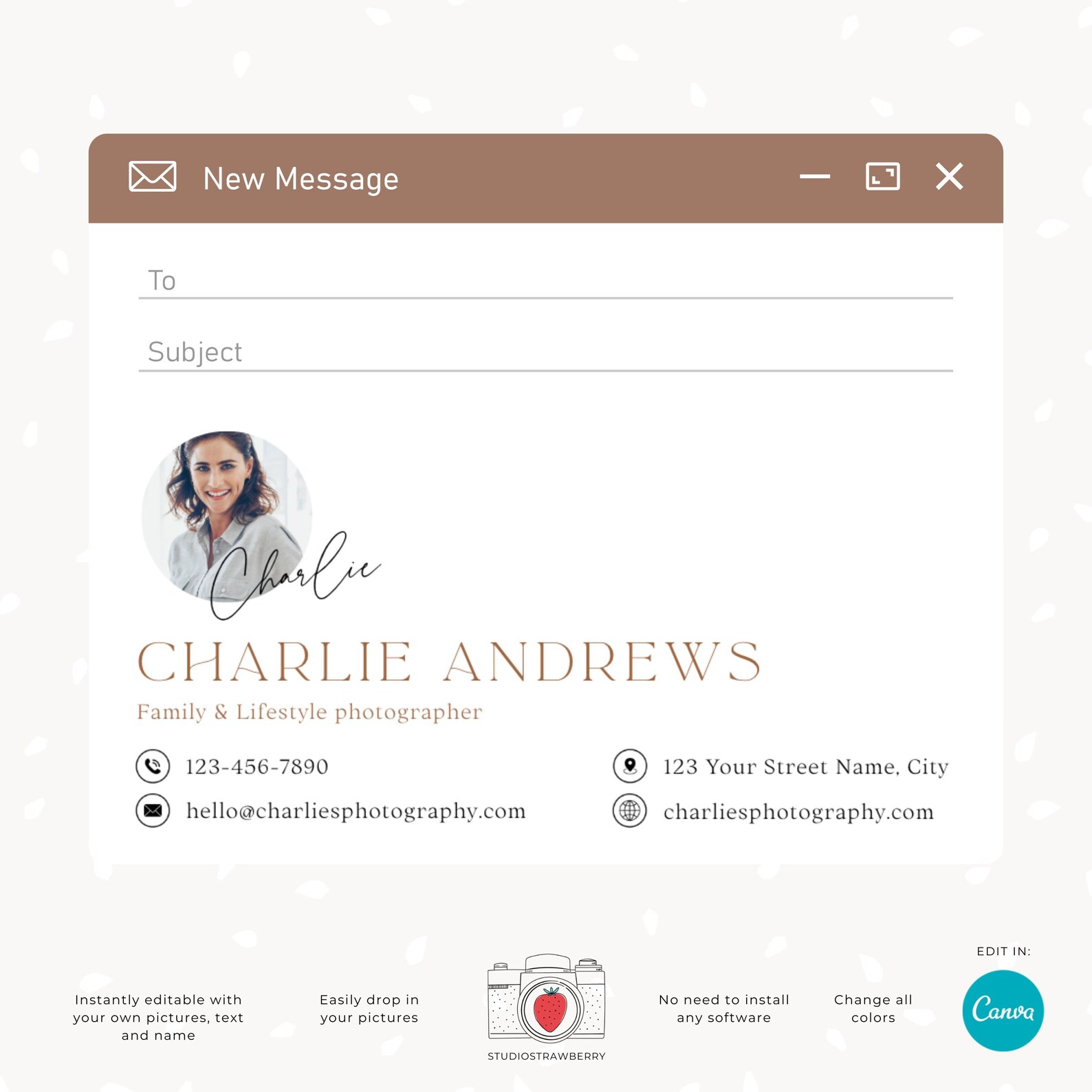 Editable Email Signature Template for Photographers Other Businesses ...