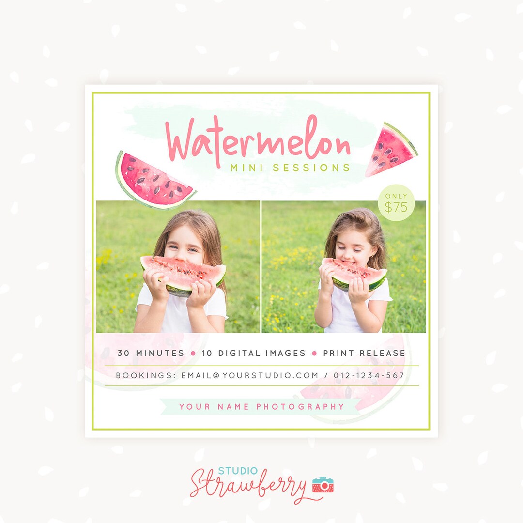 Watermelon Mini Session Template, Watermelon Mini Sessions, Watermelon ...