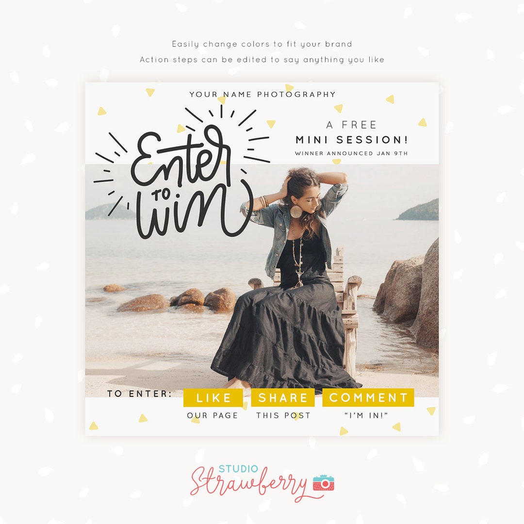 Contest Template, Giveaway Template, Facebook Template, Social Media ...