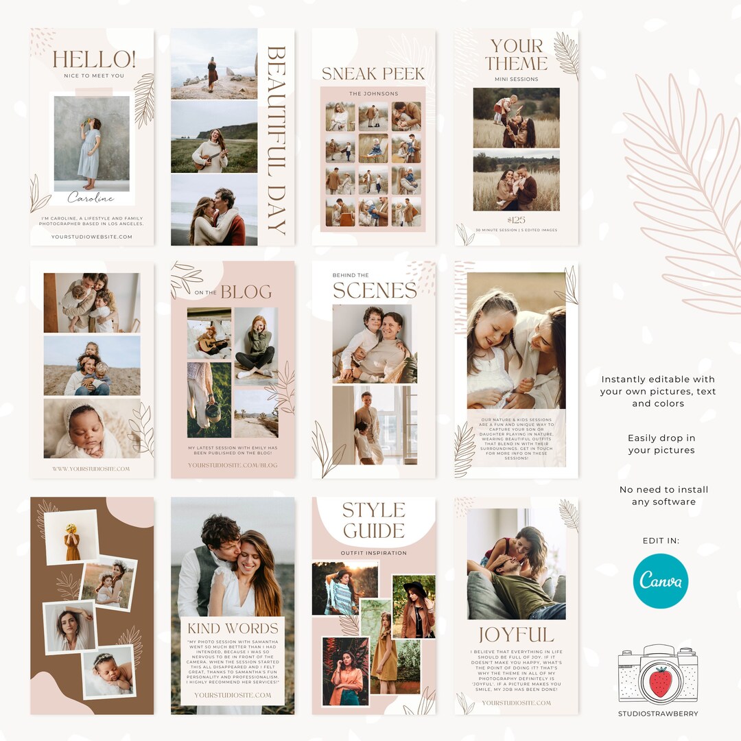 Photographer Instagram Story Templates, Photography Instagram Template ...