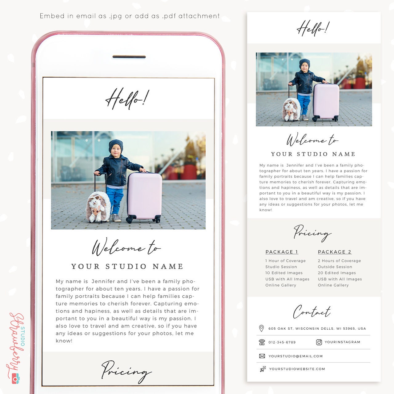 Welcome Email Template for Photographers, Email Brochure, Canva, Email ...