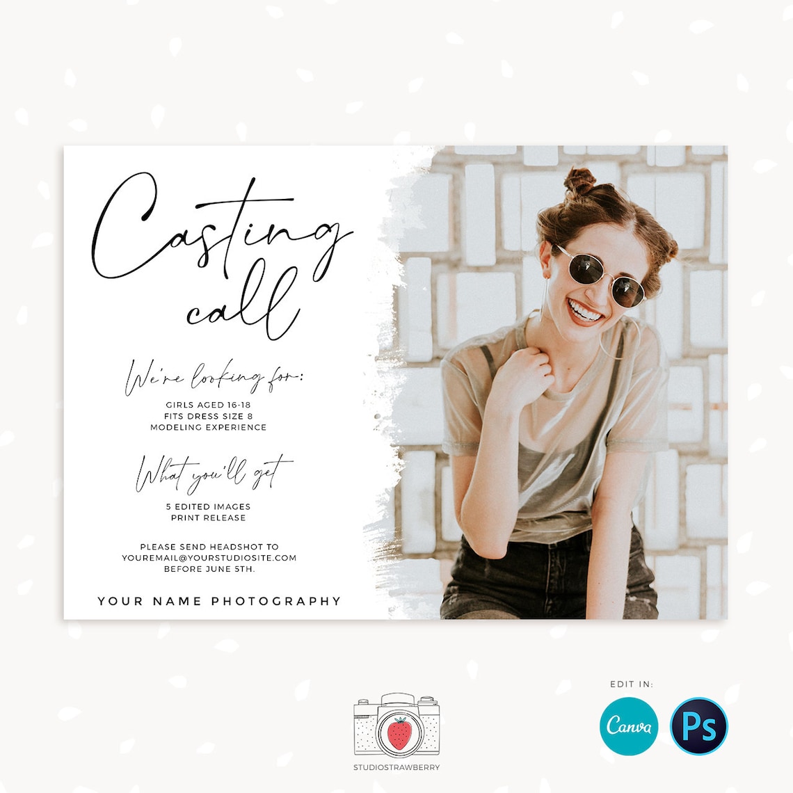 Model Call Template Photography Casting Call Photography - Etsy