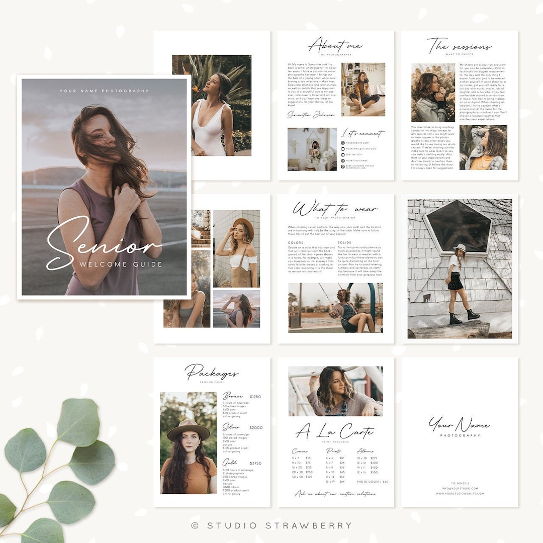 Senior Magazine Template, Senior Welcome Guide, Senior Photography ...