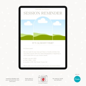 Minimalist Photography Session Reminder Email Template | Customizable ...