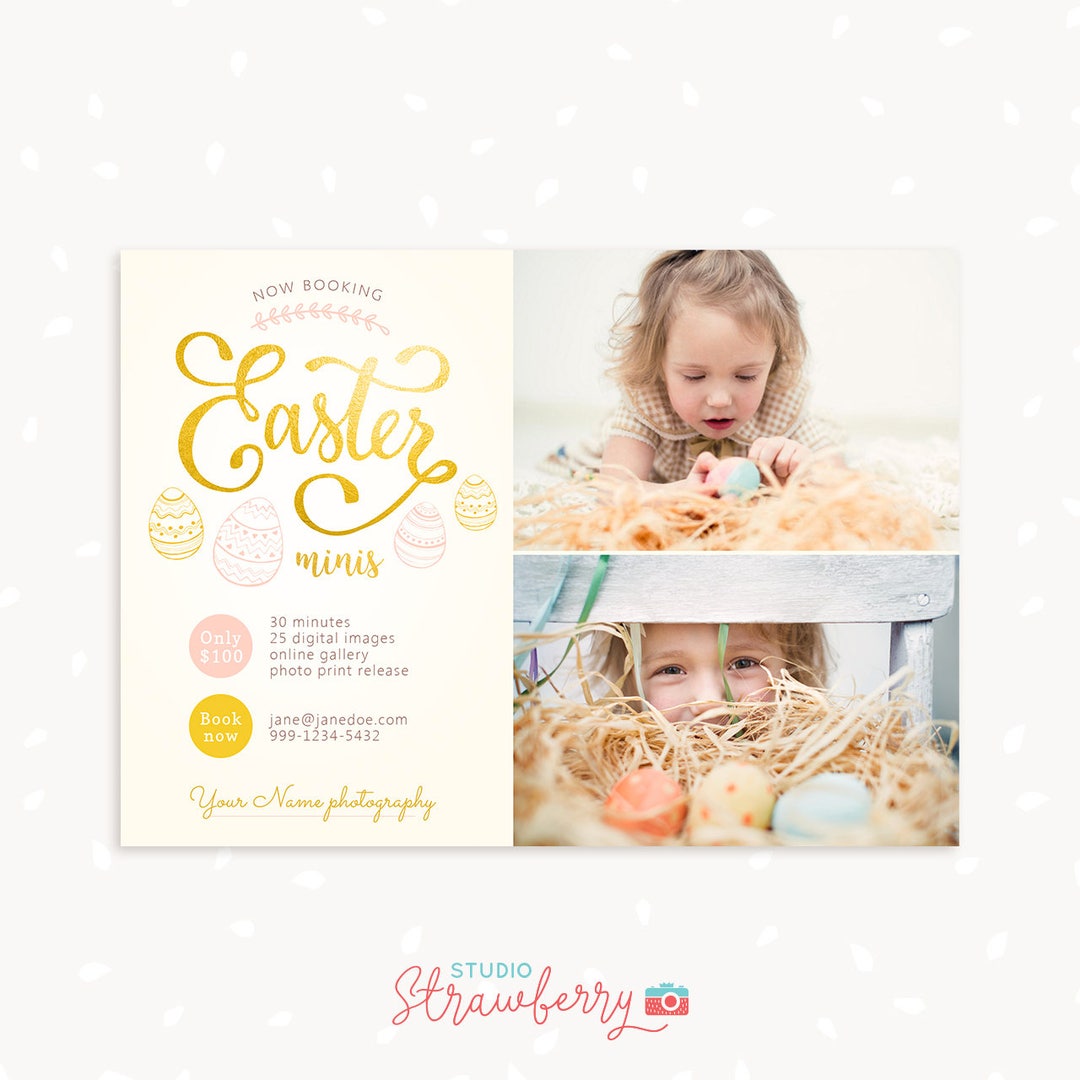 Easter Mini Session Template, Easter Marketing Board, Easter Minis ...