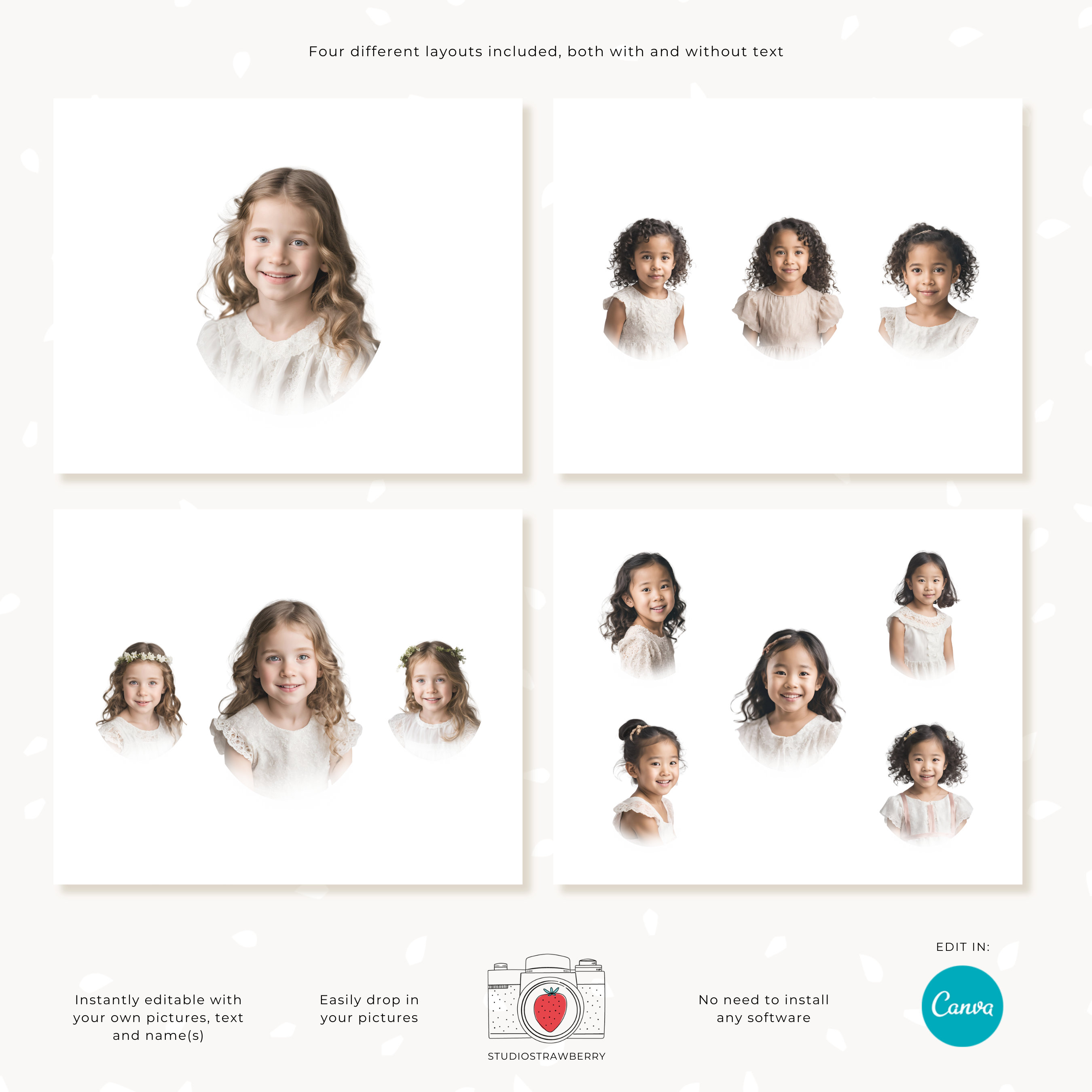 Editable Heirloom Photo Collage Template Set | Heirloom Composite ...