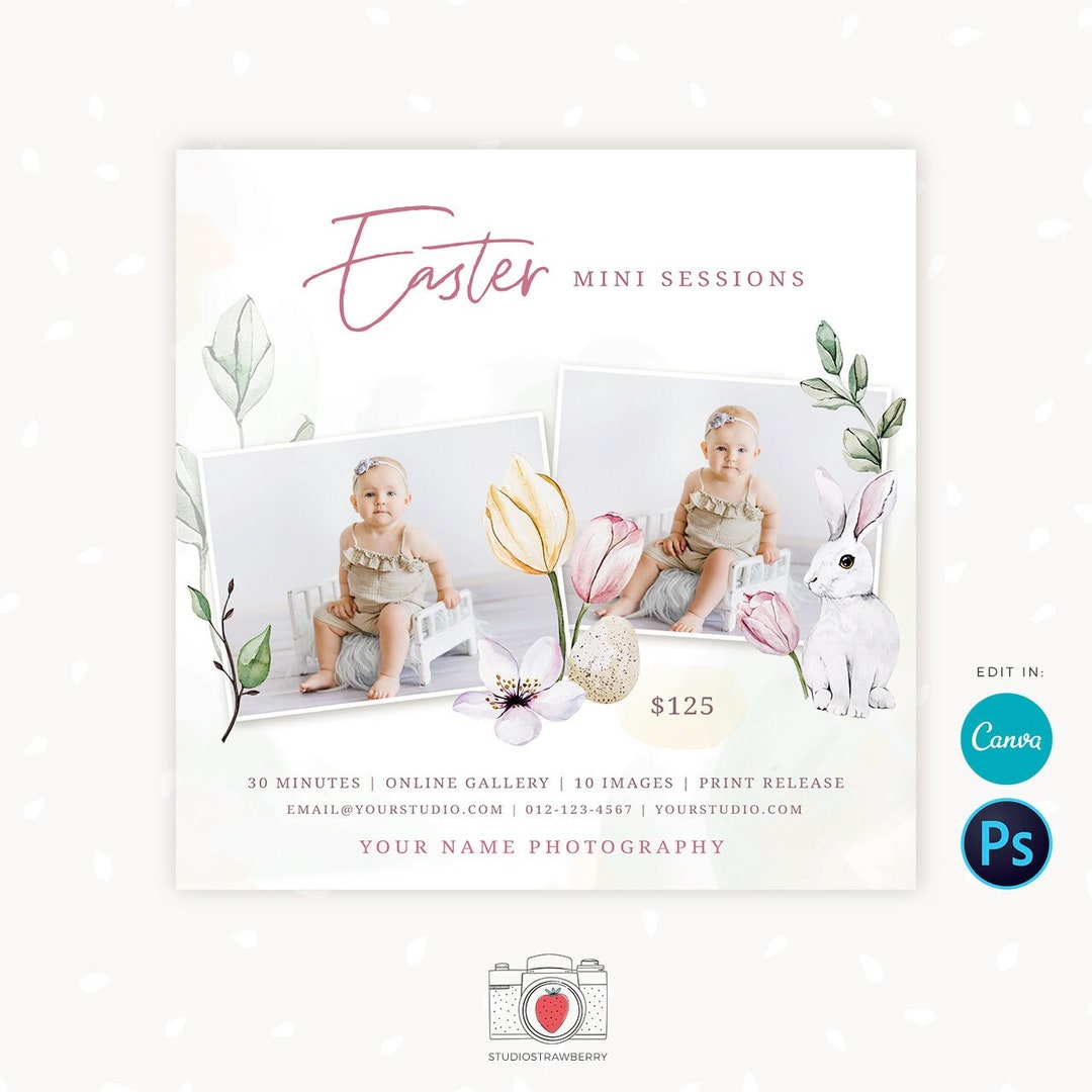 Easter Mini Session Template, Easter Mini Sessions Template, Easter ...