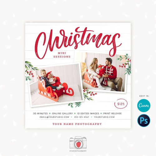 Christmas Mini Session Template Christmas Minis Holiday Mini - Etsy