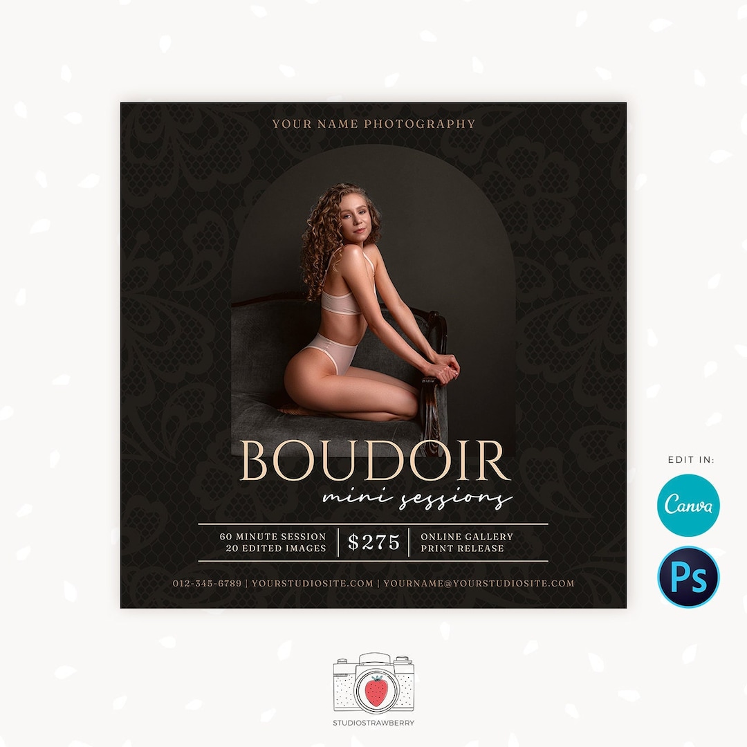 Boudoir Mini Sessions Template, Canva, Photoshop, Boudoir Mini Session Template, Boudoir Minis ...