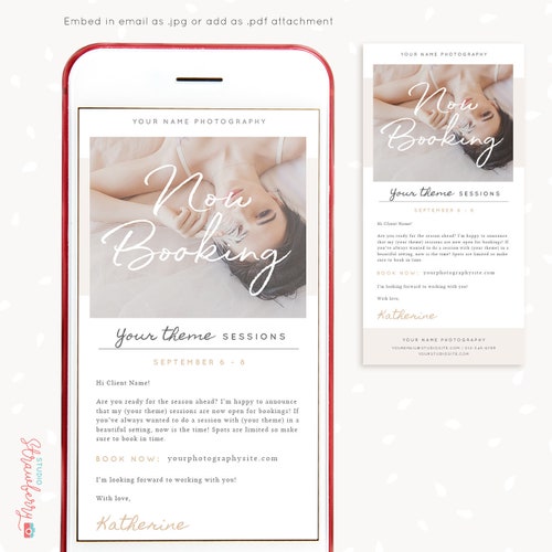 Session Reminder Email Newsletter Template for Photographers - Etsy
