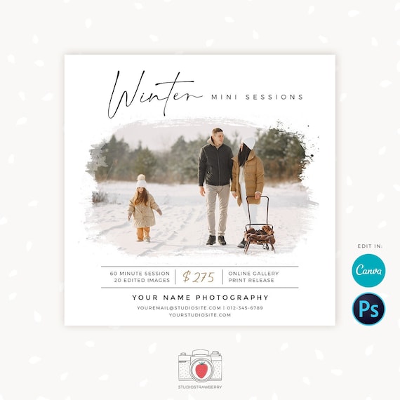 Winter Mini Session Template Canva Winter Mini Sessions - Etsy