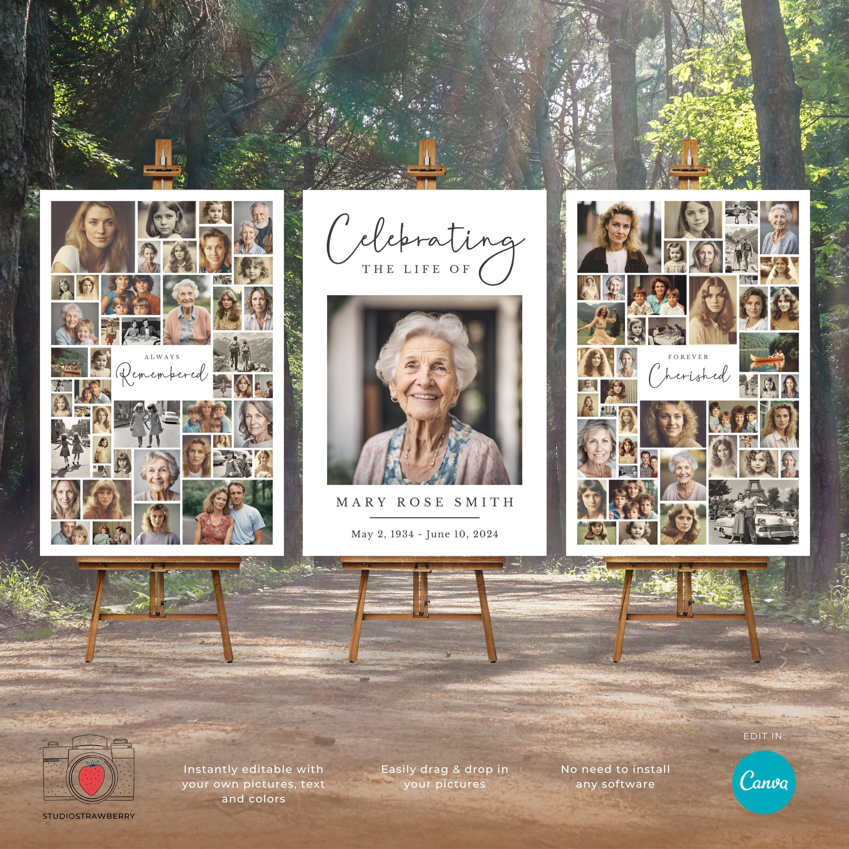 Poster Board Ideas For Funeral Memorial Collage, Memory Board For