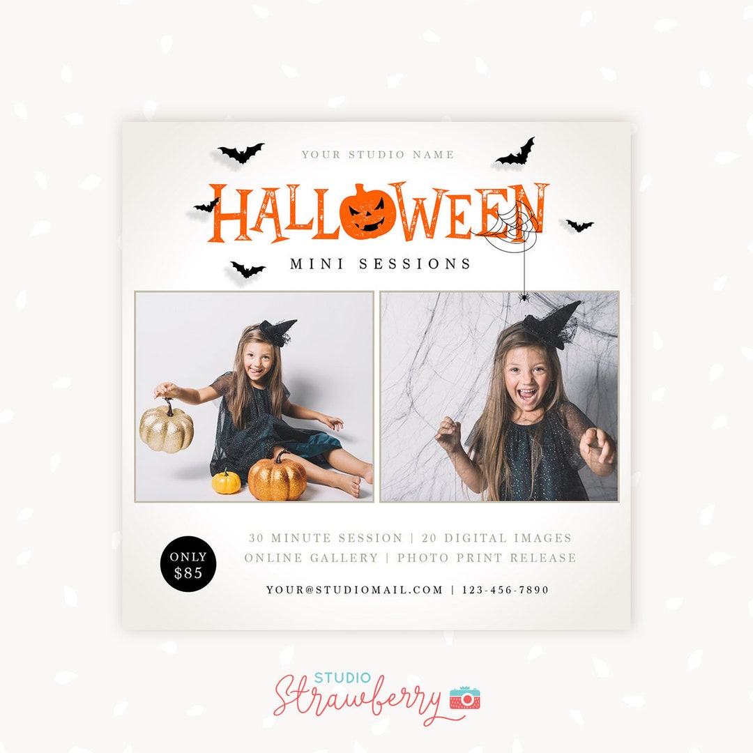 Halloween Mini Session Template, Halloween Photography, Halloween ...