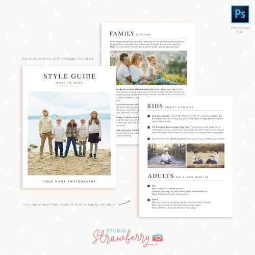 Family Photography Style Guide Template for Canva - Etsy