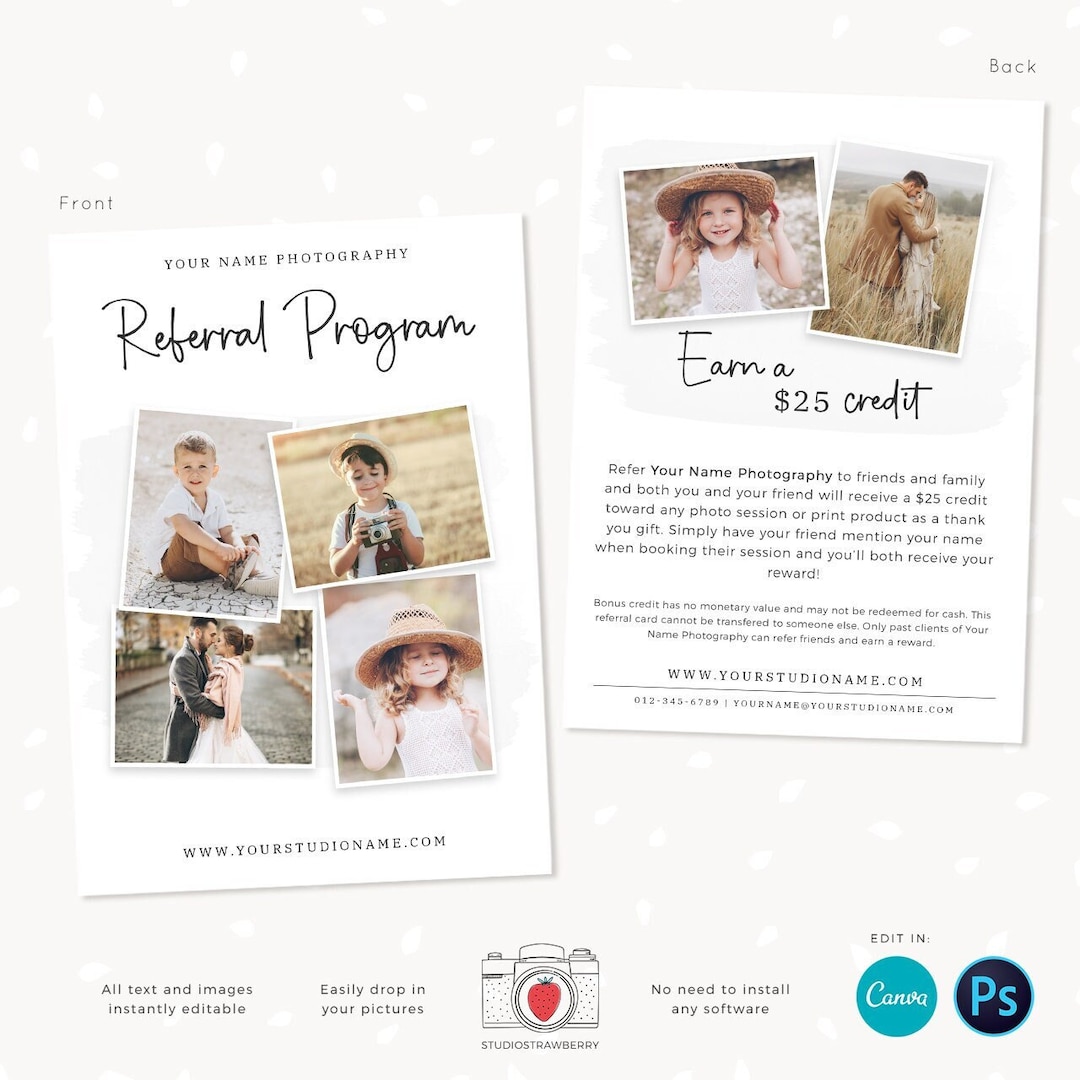 Referral Card Canva, Referral Card Template, Referral Cards, Referral ...
