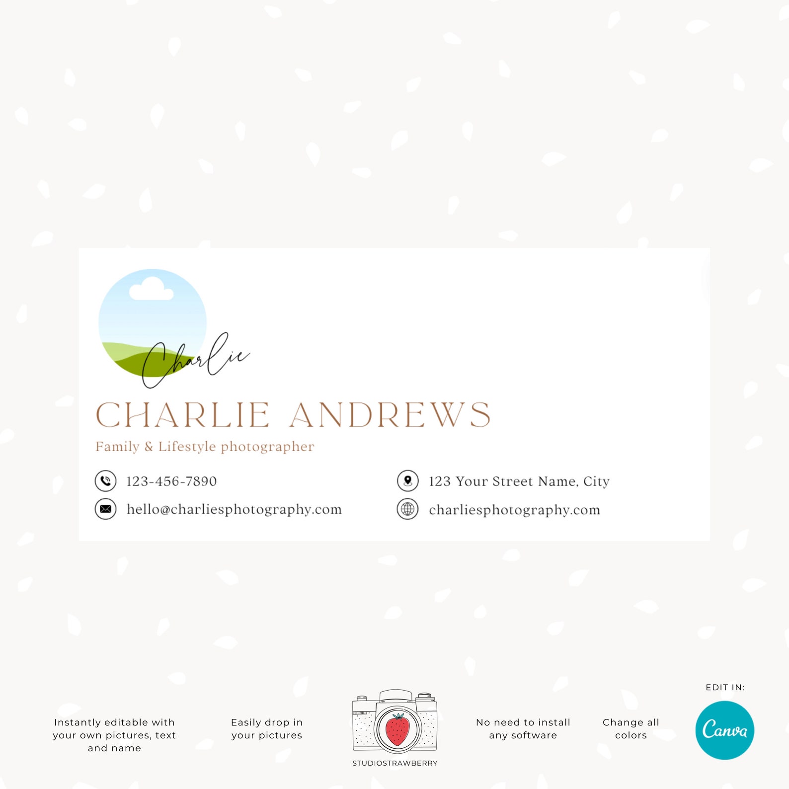 Editable Email Signature Template for Photographers + Other Businesses ...