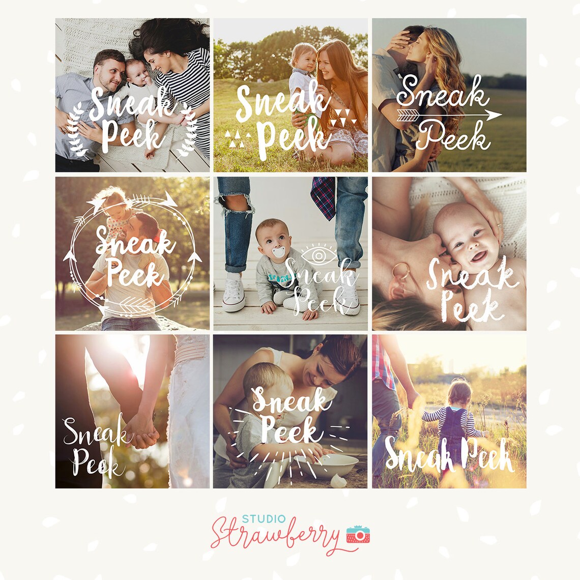 Sneak Peek Photography Overlays, Sneak Peek Template, Photoshop Overlay ...