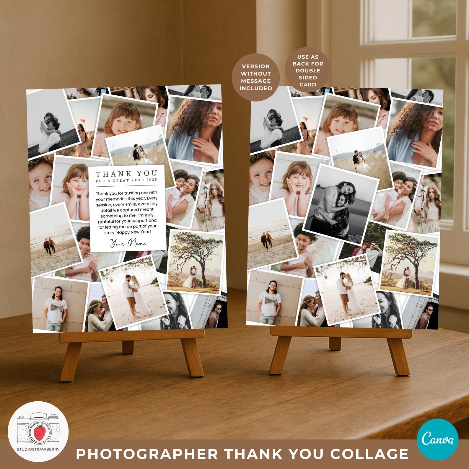 Photographer Thank You Collage, End of Year Client Photo Card, Polaroid ...