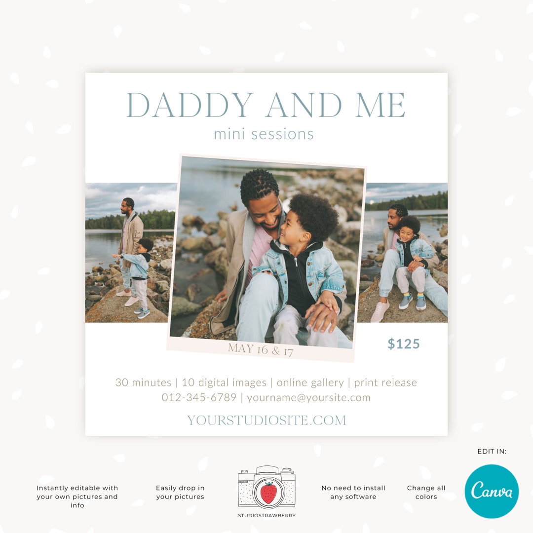 Daddy & Me Mini Session Template - Minimalist Photographer Flyer ...
