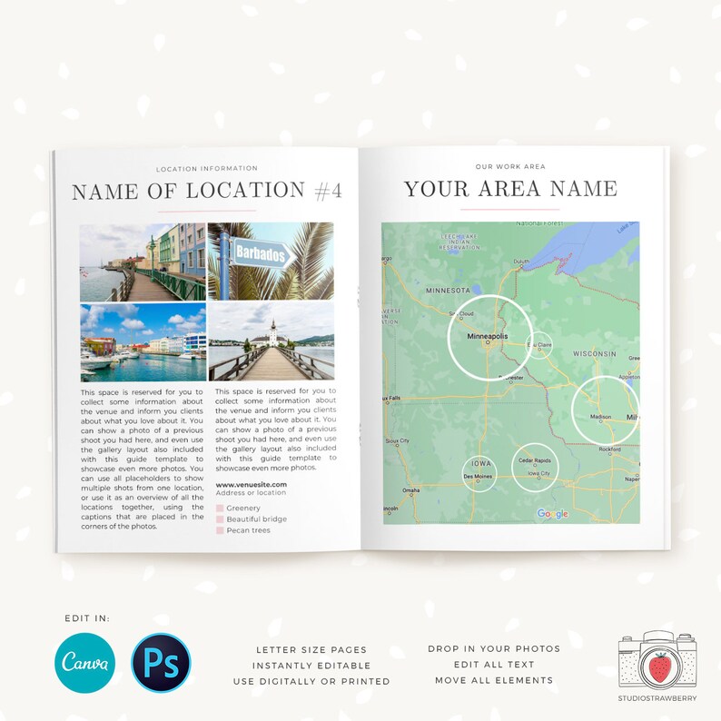 Location Guide Template, Photography Magazine, Welcome Guide, 12 Pages ...