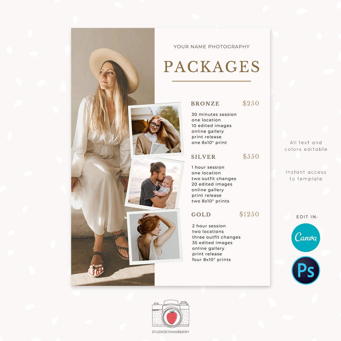 Pricing Template for Photographers Pricing Guide Photography - Etsy